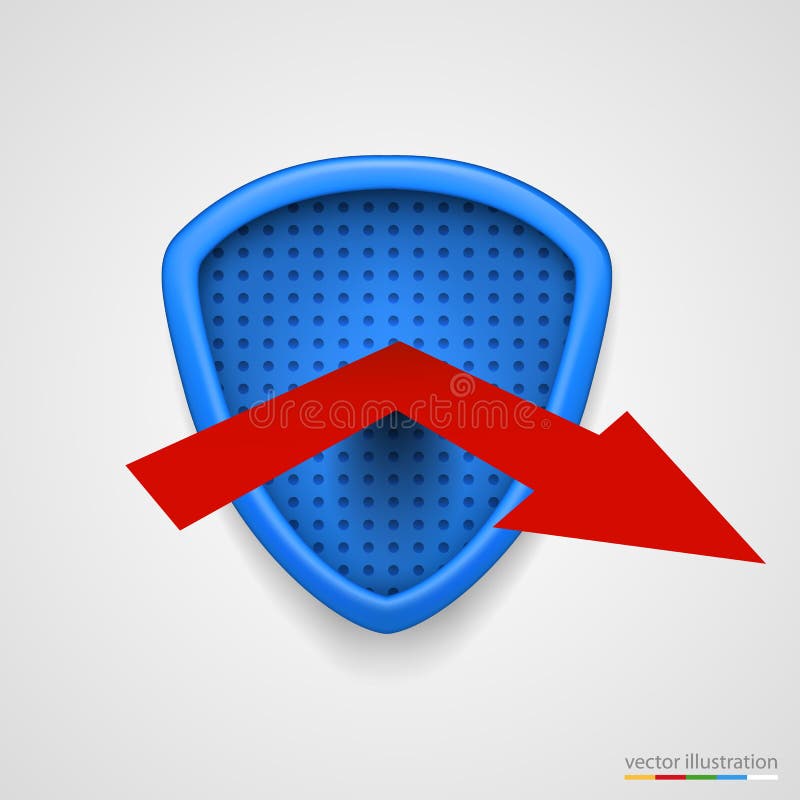 Shield Reflect Arrow. Protection Conceprt Stock Vector - Illustration ...