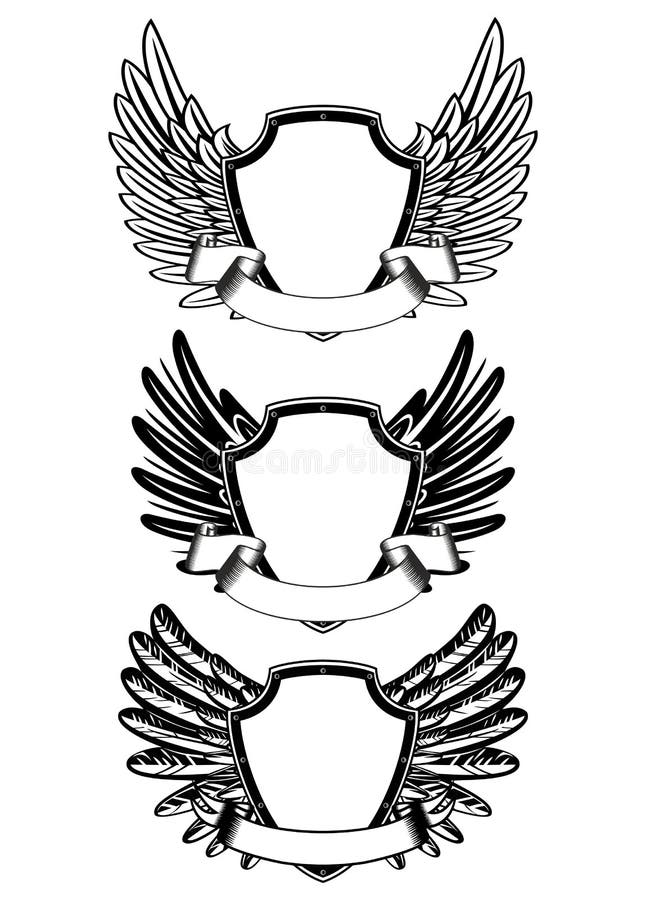 Raven heraldic shields stock vector. Illustration of design - 54929422