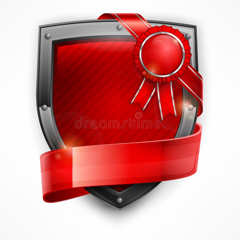 Shield with Ribbon & Award Stock Vector - Illustration of sign, symbol ...