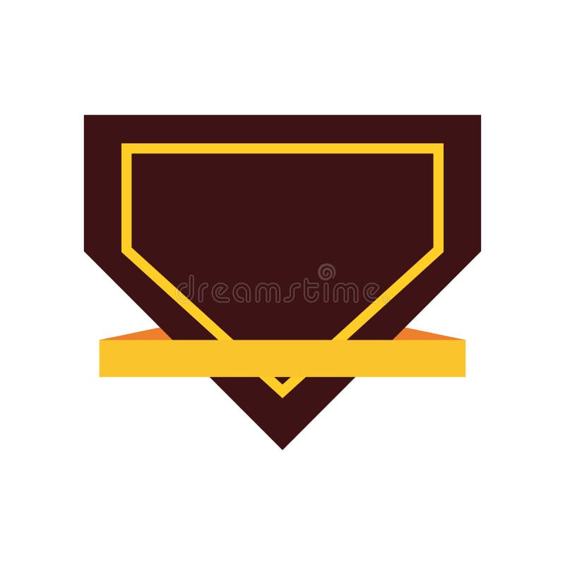 Shield with Ribbon Emblem Outline Empty Stock Illustration ...