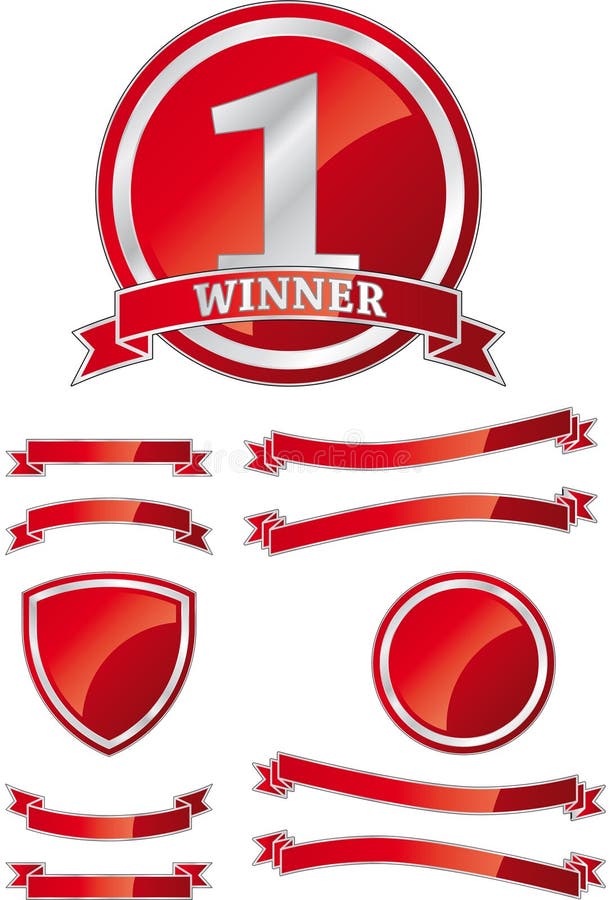 Shield and Ribbon Design Element Template Stock Vector - Illustration ...