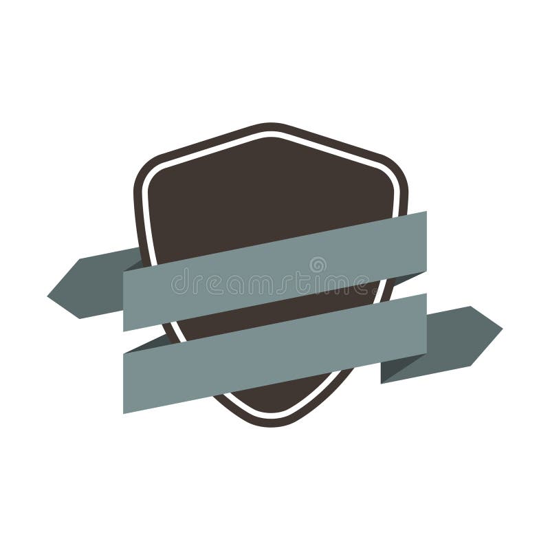 Shield with Ribbon. Heraldic Image of Badge Stock Vector - Illustration ...