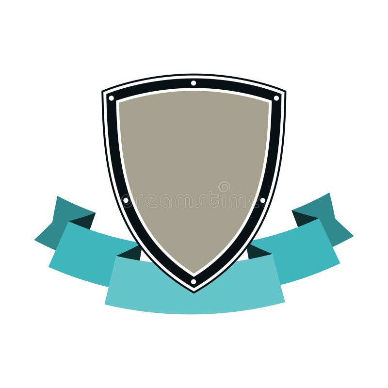 Shield with Ribbon. Heraldic Image of Badge Stock Vector - Illustration ...