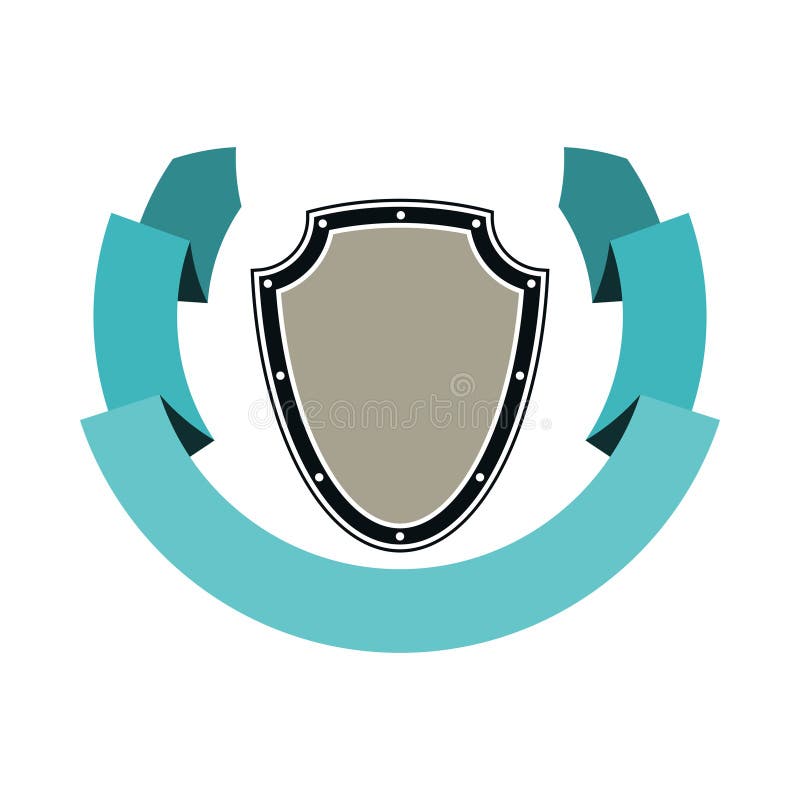 Shield with Ribbon. Heraldic Image of Badge Stock Vector - Illustration ...