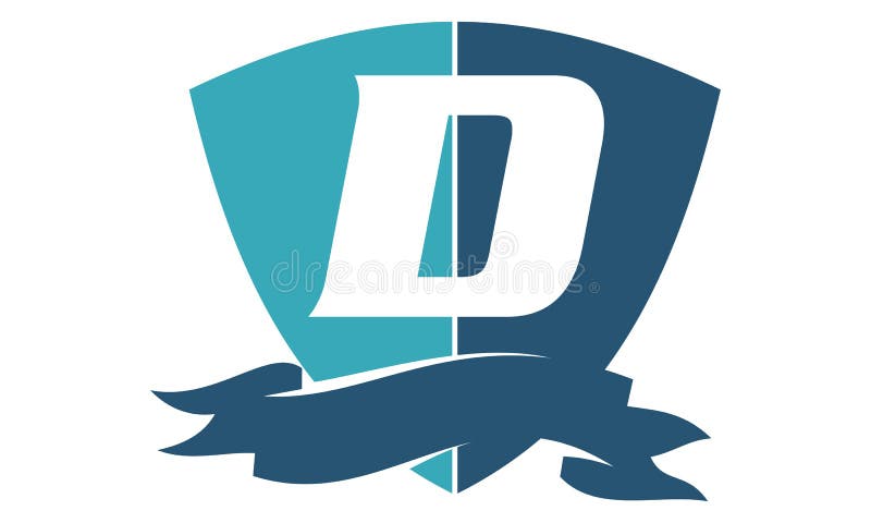 Shield Ribbon Letter D stock vector. Illustration of badge - 87580373