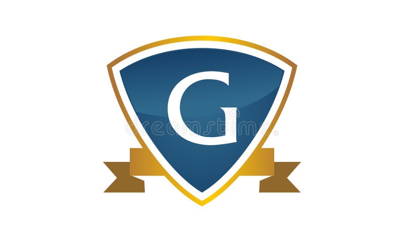 Shield Ribbon Letter G stock vector. Illustration of isolated - 103389116