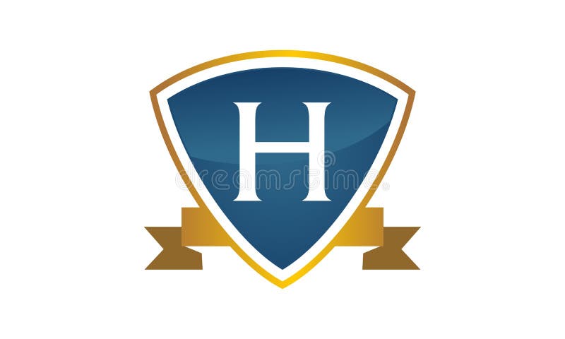 Shield Ribbon Letter H stock vector. Illustration of save - 103389424