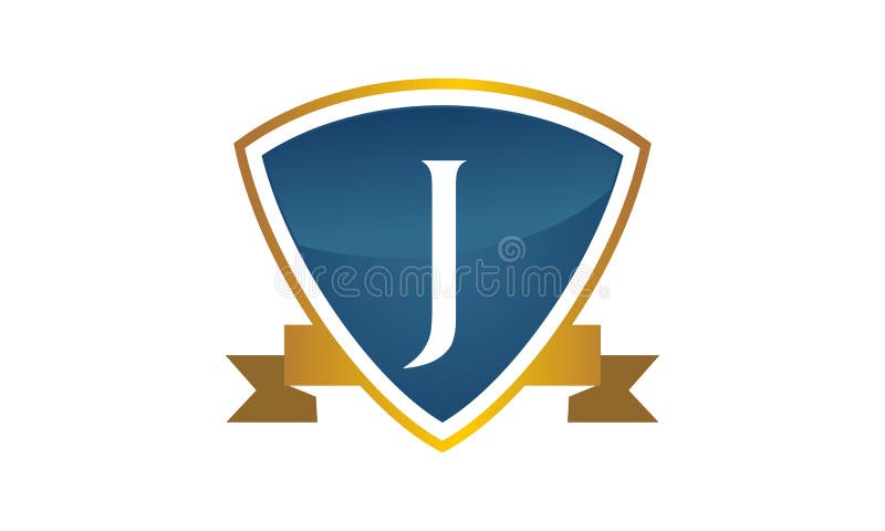 Shield Ribbon Letter J stock vector. Illustration of elegant - 103389171