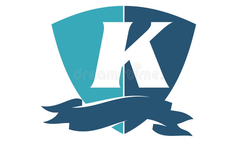 Shield Ribbon Letter K stock vector. Illustration of sign - 87580193