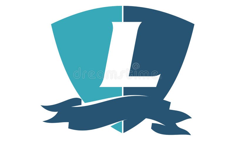 Shield Ribbon Letter L stock vector. Illustration of logo - 87580125