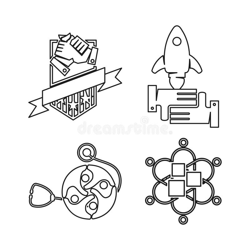 Rocket Commitment Teamwork Together Black Logo Stock Vector - Illustration of graphic, solution ...