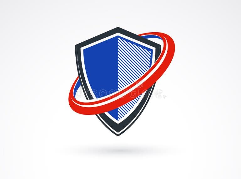 Shield with Round Shape Around it Rotating Like a Loop Vector Symbol ...