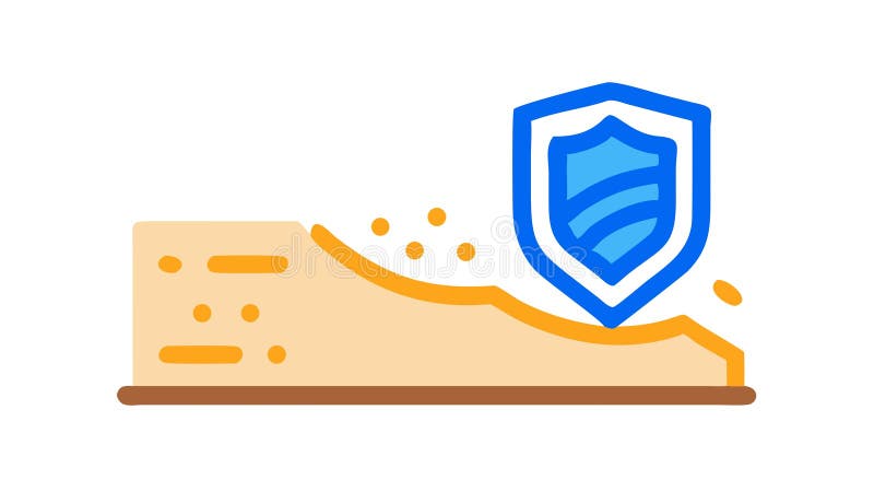 Shield in Sand, Desert Security and Protection, Vector Design ...