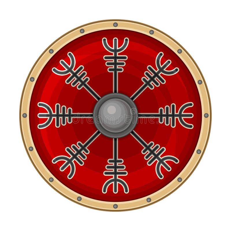 Shield with Scandinavian Sign As Norway Attribute Vector Illustration ...