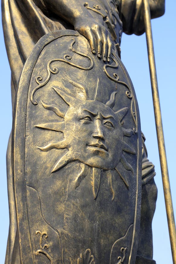 Shield sculpture stock image. Image of sculpture, weapon - 370697205