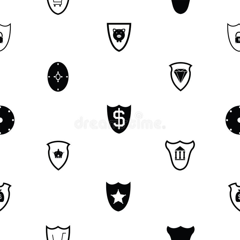 Shield Seamless Pattern Background Icon Stock Vector - Illustration of ...
