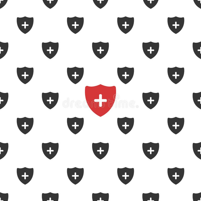Shield Seamless Pattern Vector Illustration on White Background Stock ...
