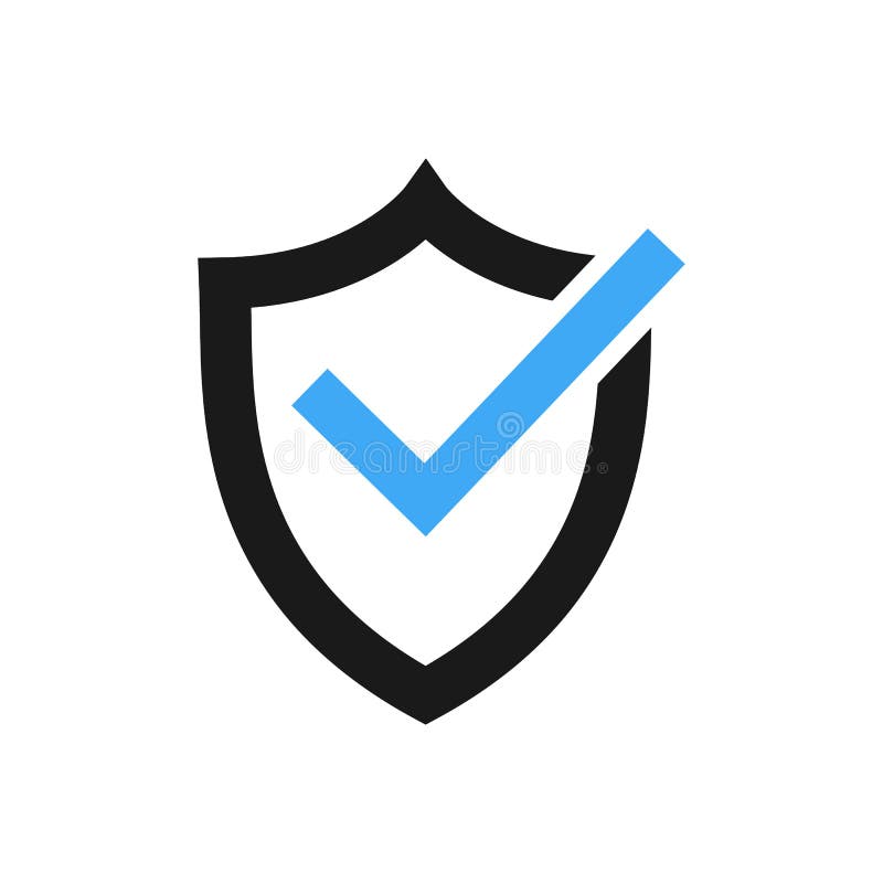 Shield Secure Safe Single. Shield and Check Mark Icon Vector Stock ...