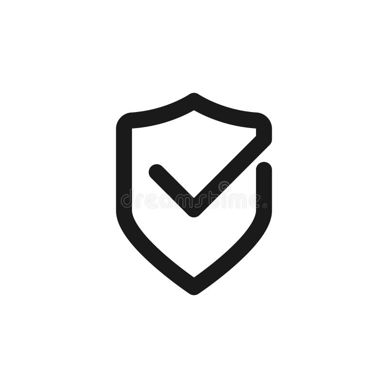 Shield Secure Safe Single. Shield and Check Mark Icon Vector Stock ...