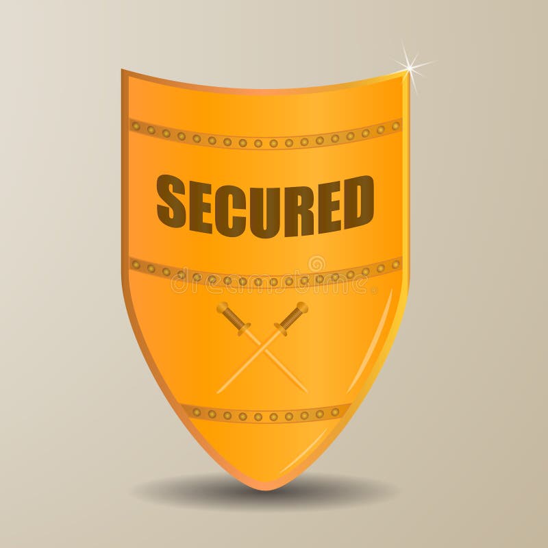 Shield - secured stock vector. Illustration of chrome - 23540411