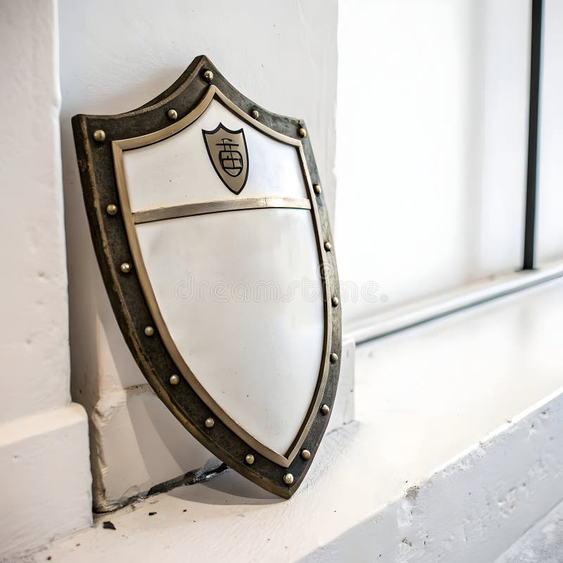 Shield Security Isolated on White Background Stock Illustration ...