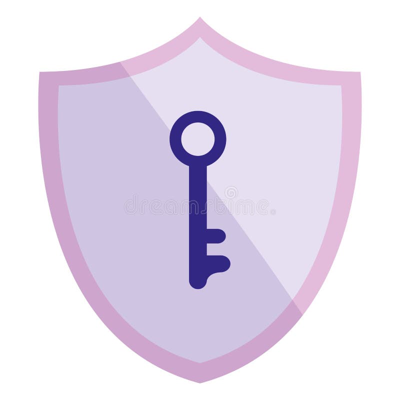 Shield security with key stock vector. Illustration of shield - 141233805