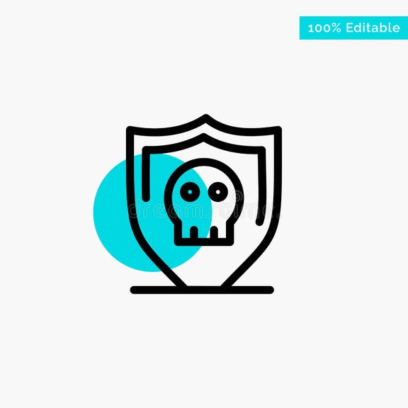 Shield, Security, Secure, Plain Turquoise Highlight Circle Point Vector ...