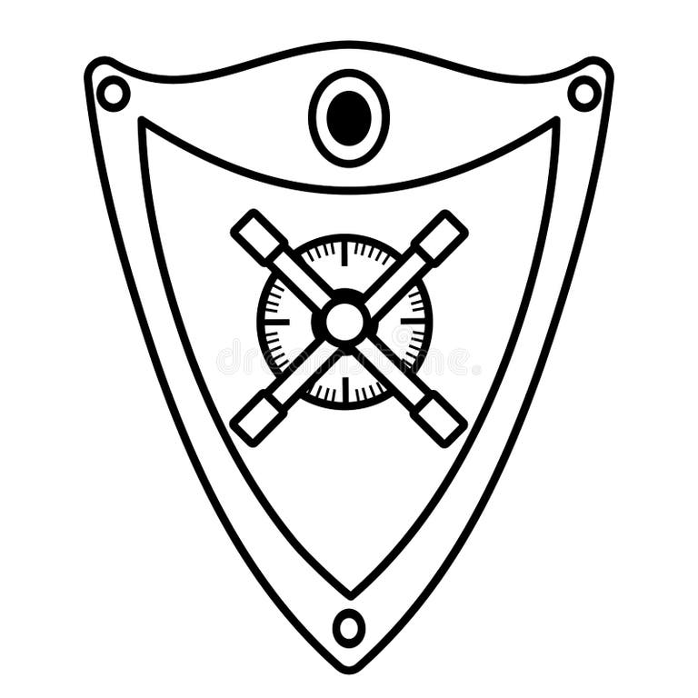 Shield Security System Isolated Icon Stock Vector - Illustration of ...