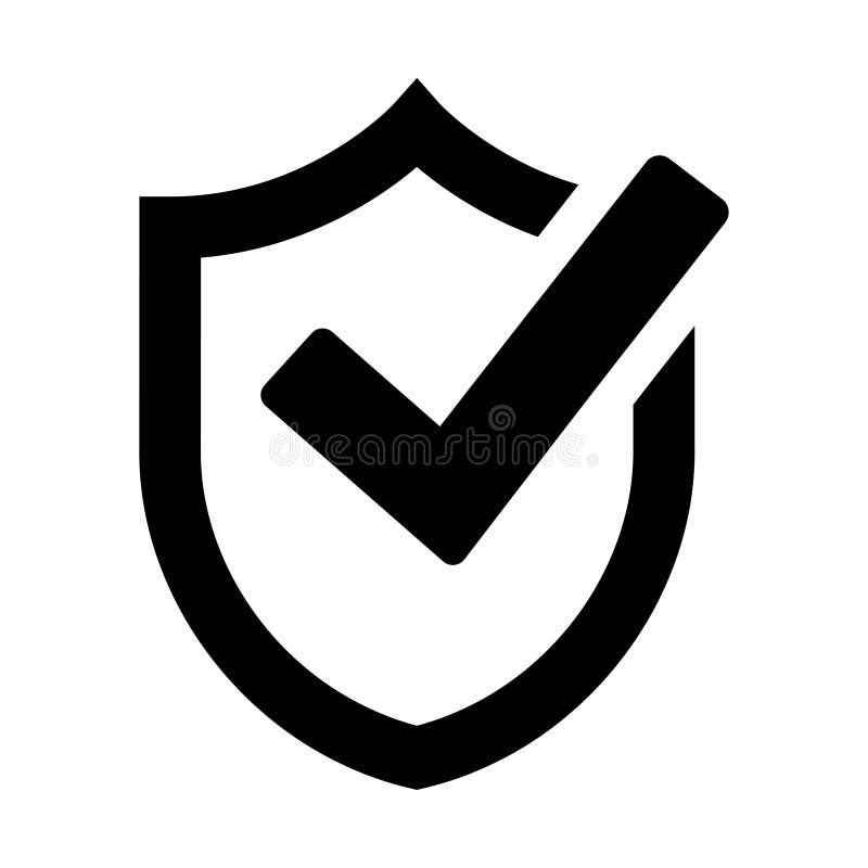 Shield security tick icon stock vector. Illustration of company - 122371311