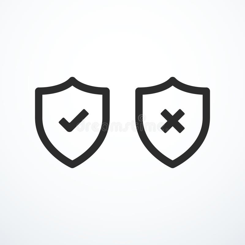 Shield and Check Mark Icon. Shield and Tick Icon Stock Vector ... Shield and Check Mark Icon. Shield and Tick Icon Stock Vector ...