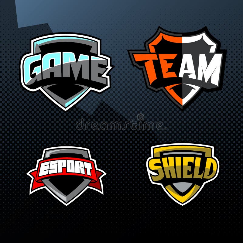 Shield Set Logo for Esport, Sport, or Game Team Mascot. Stock Vector ...