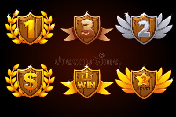 Shield Set, Vector Awards or Icons. Objects on a Separate Layer Stock ...