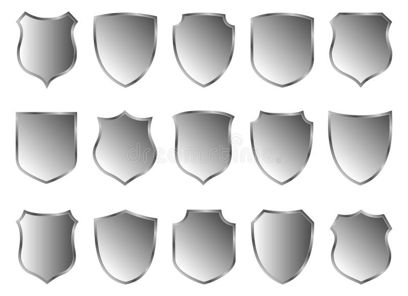 Shield Shape with Golden and Silver Gradient. Sheild Security and ...