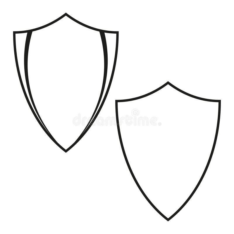 Shield Shape Icon. Protective Emblem Symbol. Guard Vector Object ...