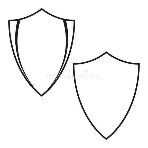 Shield Shape Icon. Protective Emblem Symbol. Guard Vector Object ...