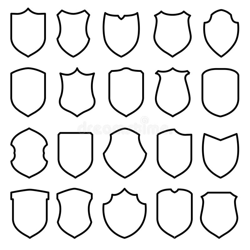 Shield Shape Variants.available in Big Set.Shield Icon Set.protection ...