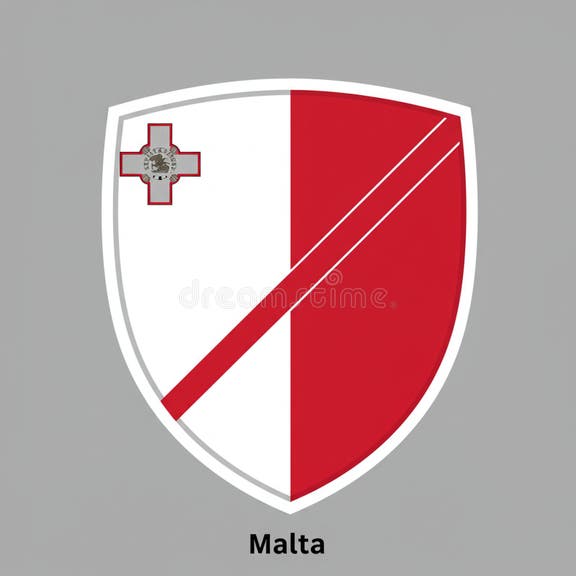 A Shield-shaped Emblem Features a Vertical Split with a White and Red ...