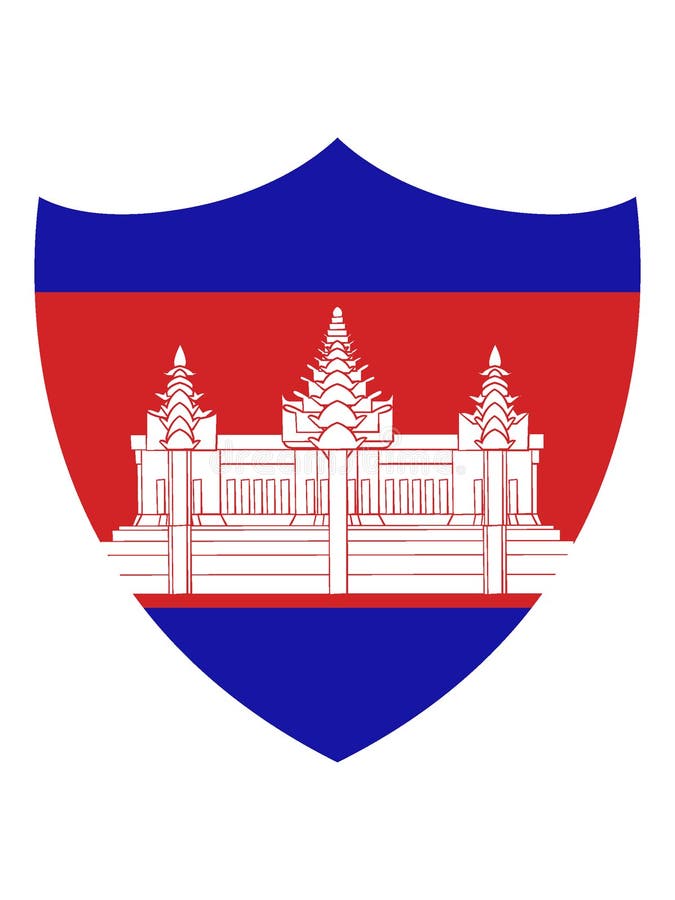Shield Shaped Flag of Cambodia Stock Vector - Illustration of flags ...