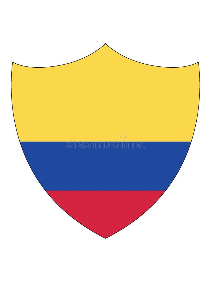 Shield Shaped Flag of Colombia Stock Vector - Illustration of angola ...