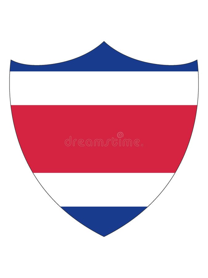 Shield Shaped Flag of Costa Rica Stock Vector - Illustration of england ...