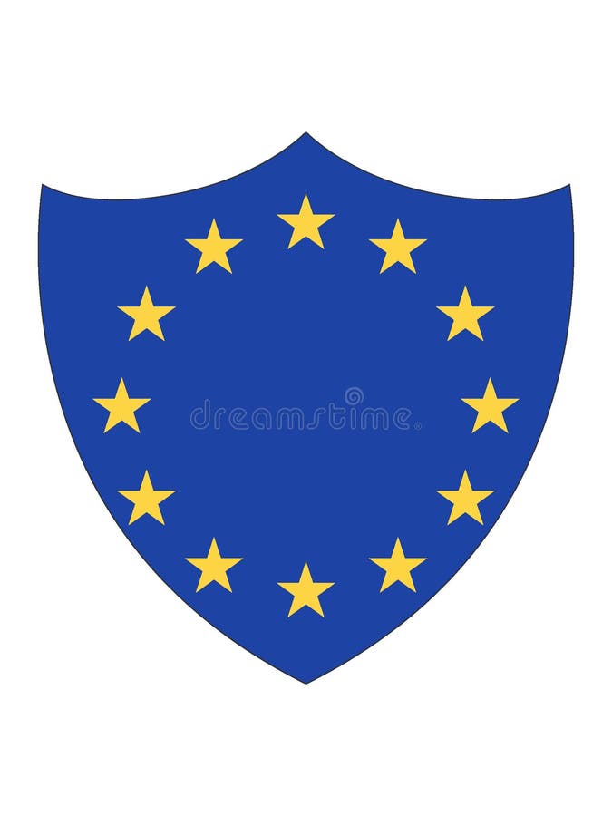 Shield Shaped Flag of EU stock vector. Illustration of america - 137571372