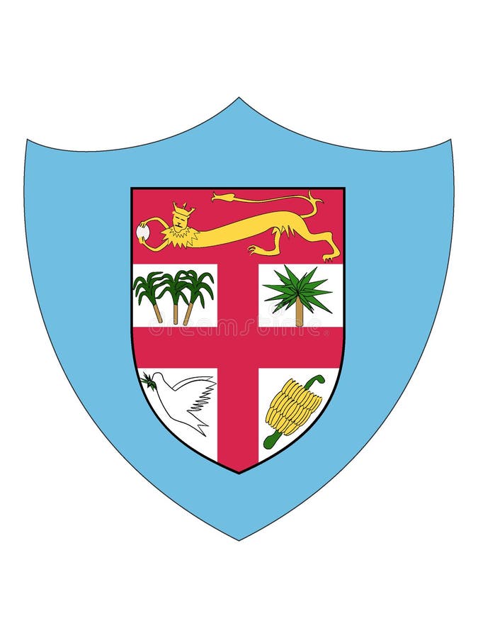 Shield Shaped Flag of Fiji stock vector. Illustration of cyprus - 137576073