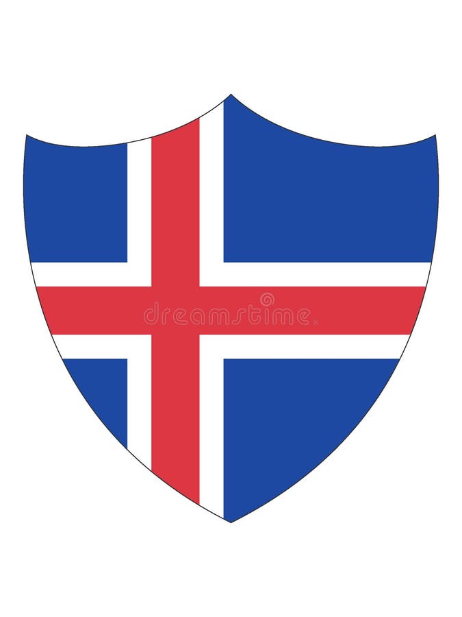 Shield Shaped Flag of Iceland Stock Vector - Illustration of czechia ...