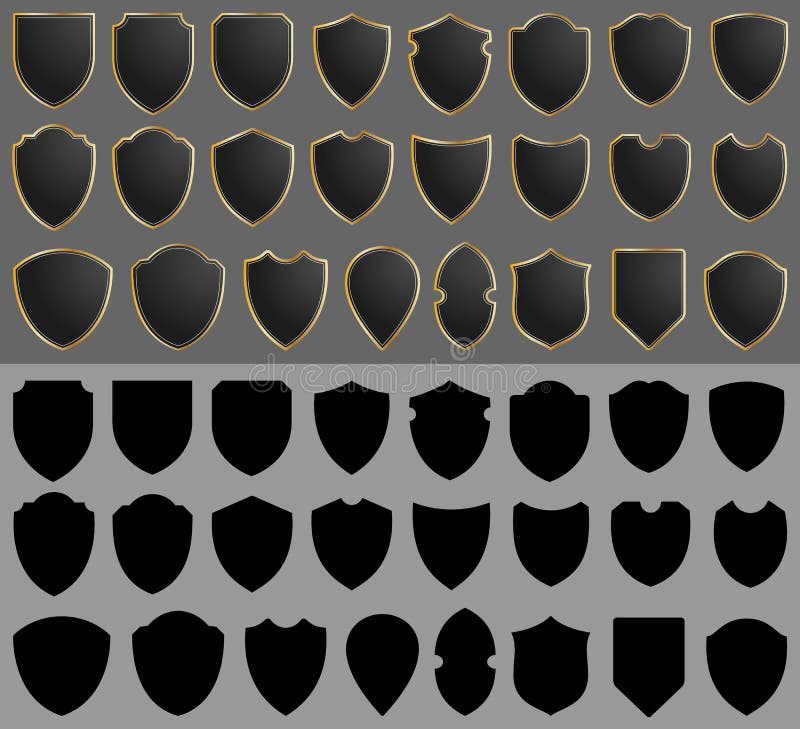 Shield Shapes Vector Collection Stock Vector - Illustration of coat ...