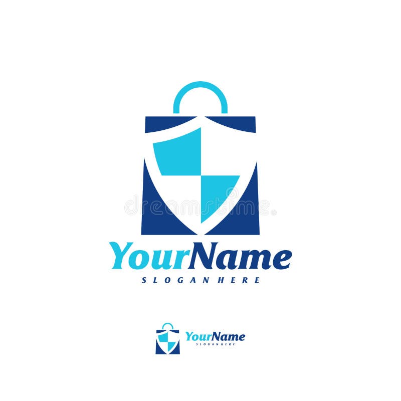 Shield Shop Logo Design Template. Shop Shield Logo Concept Vector Stock ...