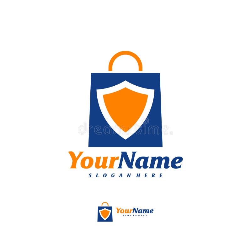 Shield Shop Logo Design Template. Shop Shield Logo Concept Vector Stock ...