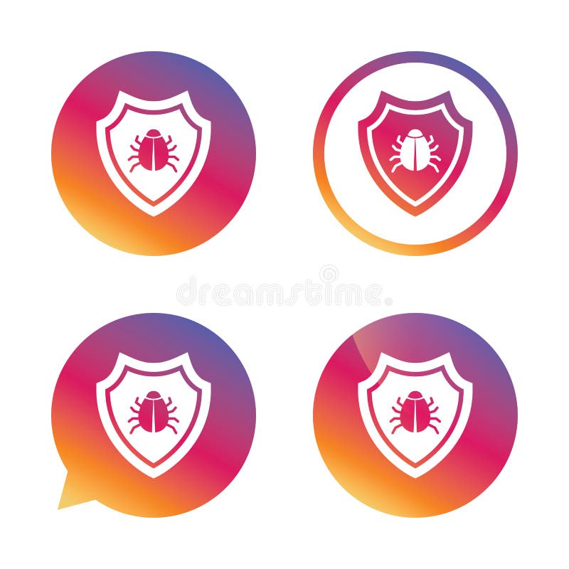 Shield Sign Icon. Virus Protection Symbol Stock Vector - Illustration ...