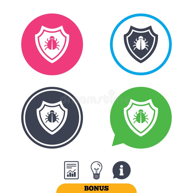 Shield Sign Icon. Virus Protection Symbol Stock Vector - Illustration ...