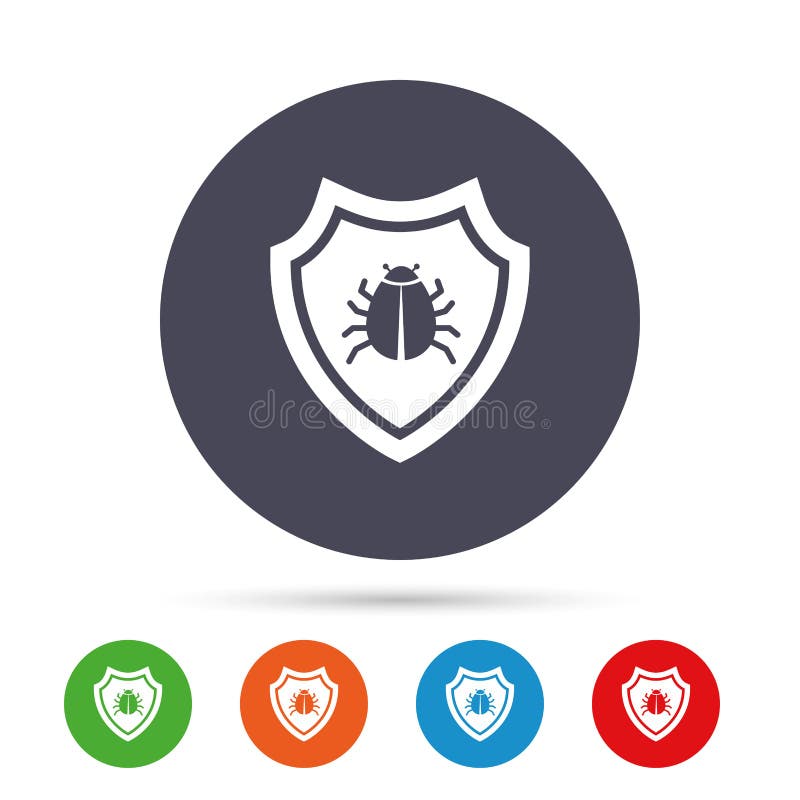 Shield Sign Icon. Virus Protection Symbol Stock Vector - Illustration ...