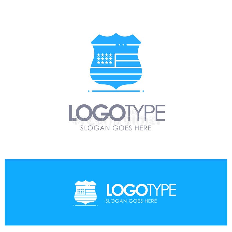 Shield, Sign, Usa, Security Blue Solid Logo with Place for Tagline ...